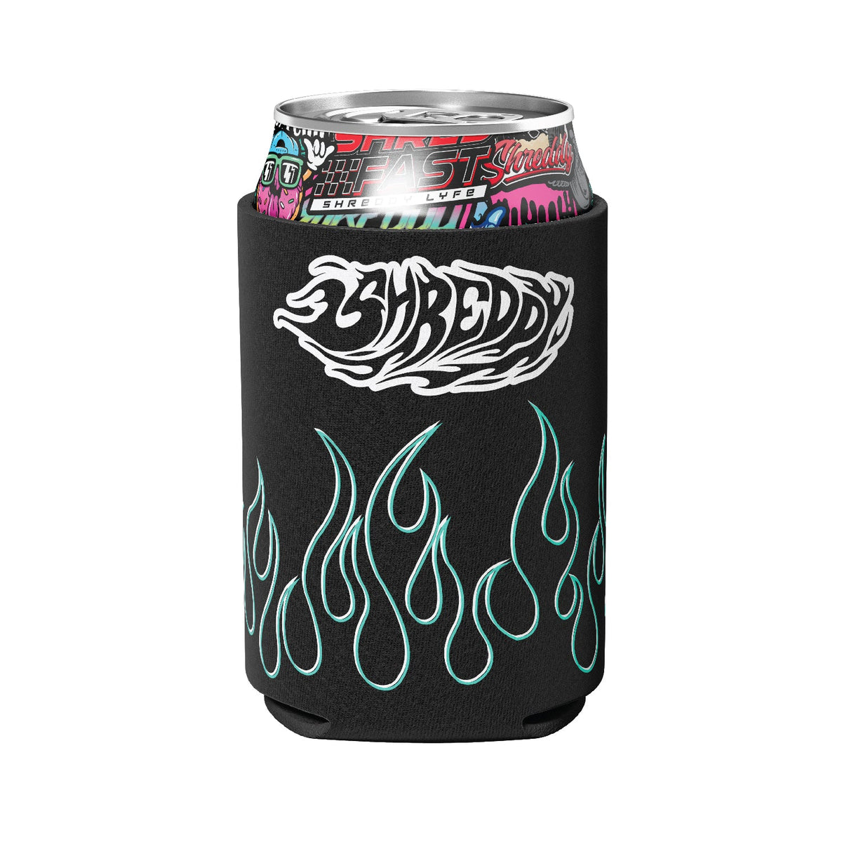 Flame Koozie Cooler (12oz) | Beverage Style & Coolness - Shreddy