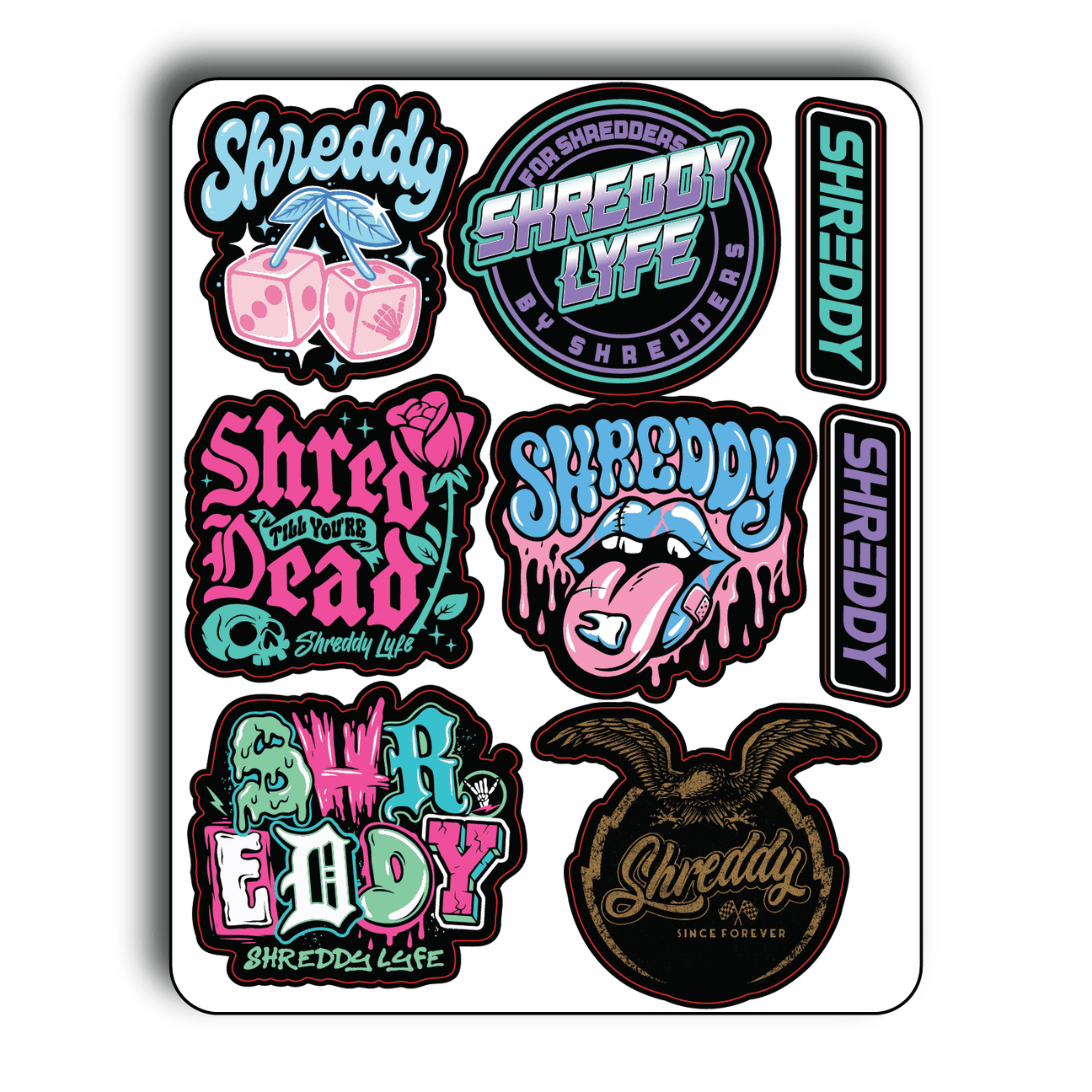 Shreddy Lyfe Stickers Collection: Express Your Epic Adventures